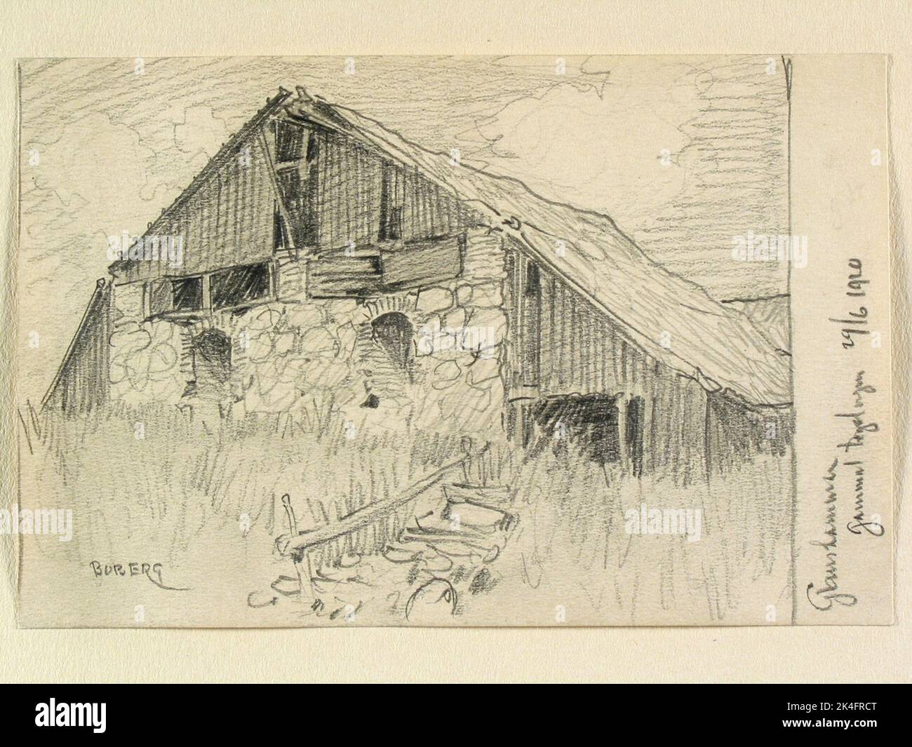 Drawing by Ferdinand Boberg. Närke, Glanshammar's hd. and sn ...