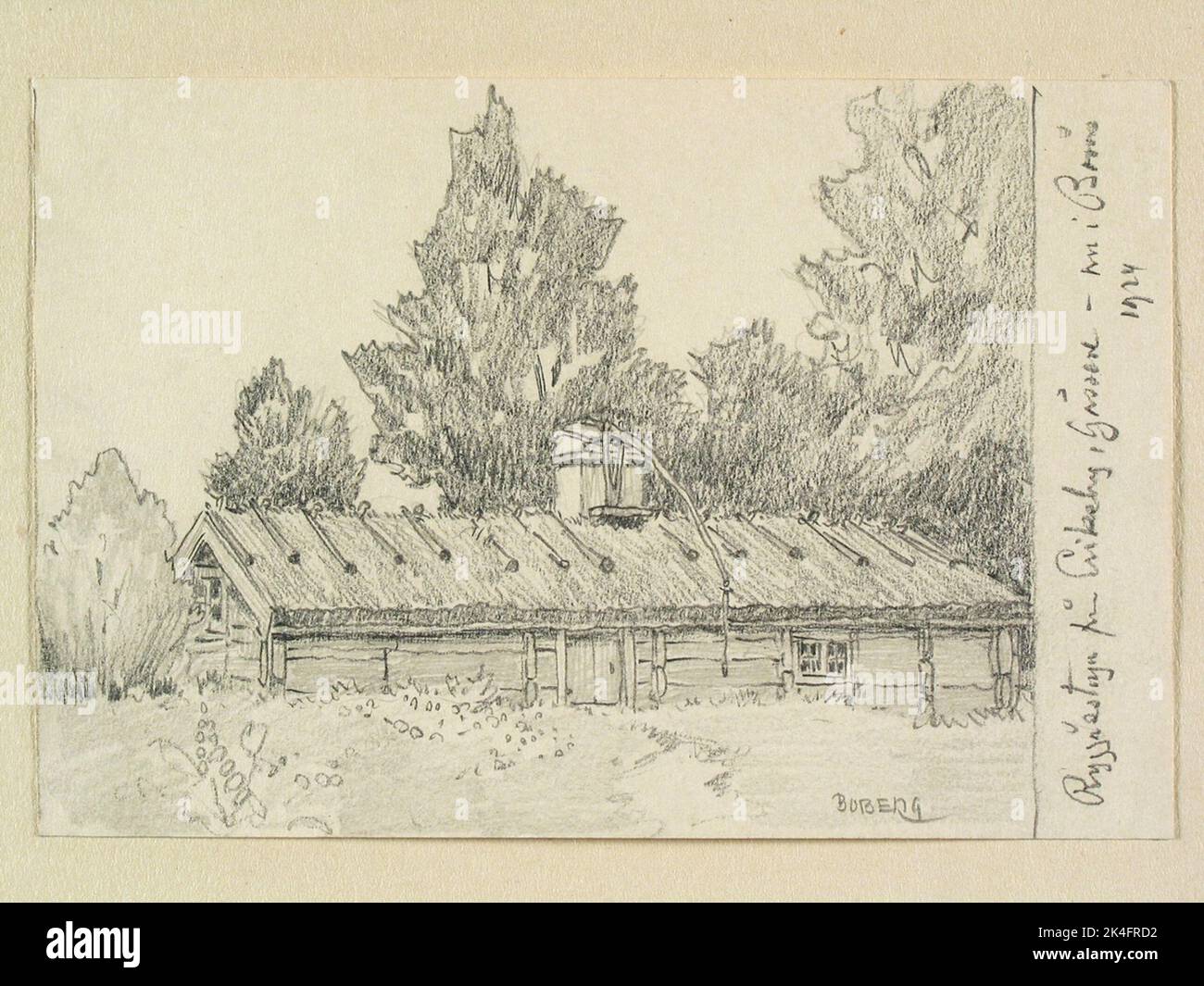 Drawing by Ferdinand Boberg. Västergötland, Gäsene hd., Eriksbergs sn ...