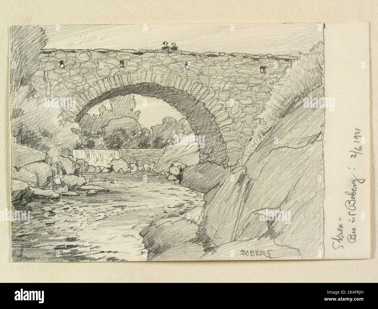 Drawing by Ferdinand Boberg. Halland, Årstads hd., Skrea sn., Boberg ...