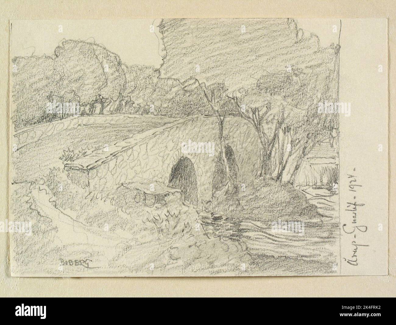 Drawing by Ferdinand Boberg. Skåne, Villand's hd., Gualövs sn., Årup ...