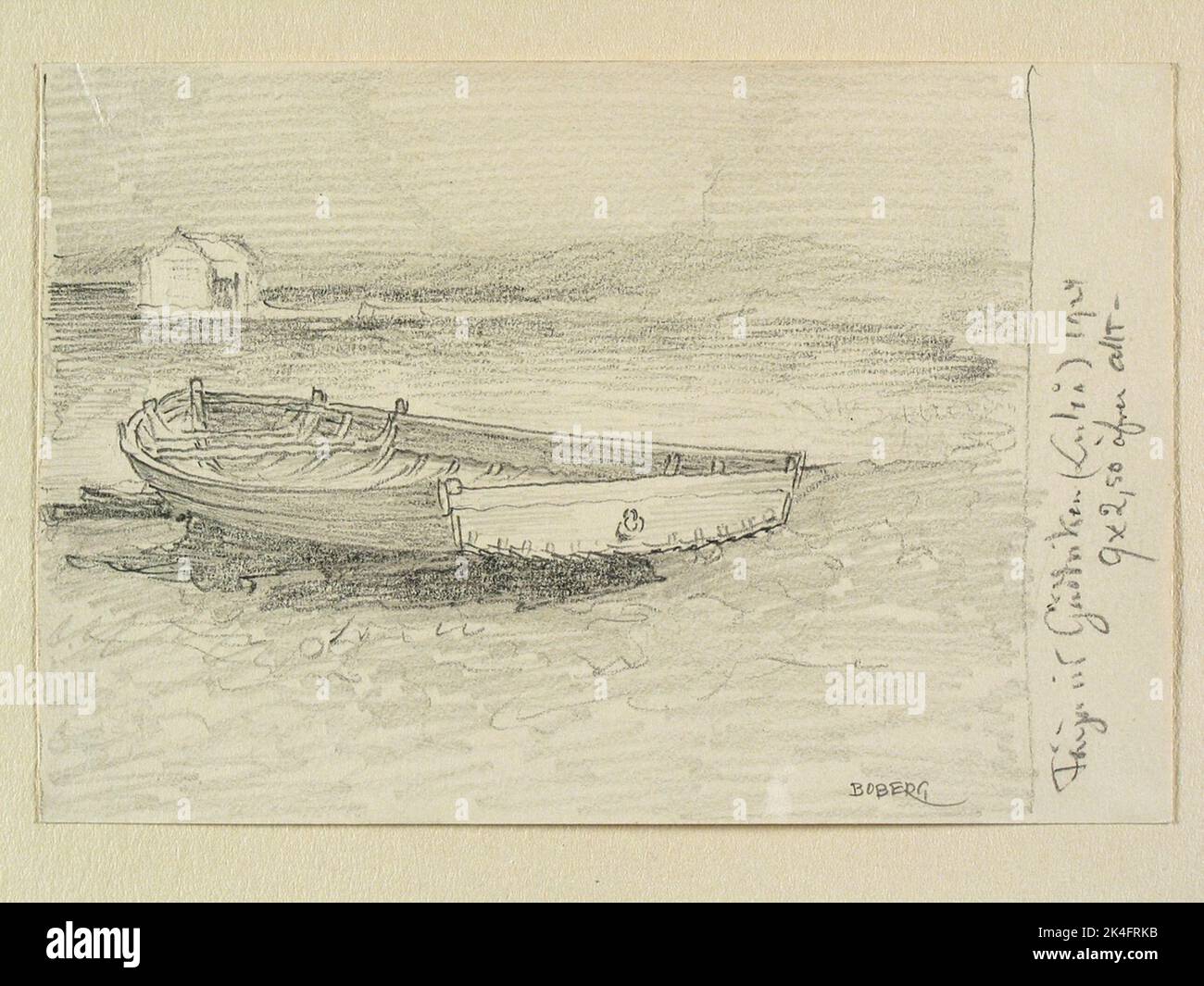 Drawing by Ferdinand Boberg. Norrbotten, Nederluleå sn., Gäddvik Nordic ...