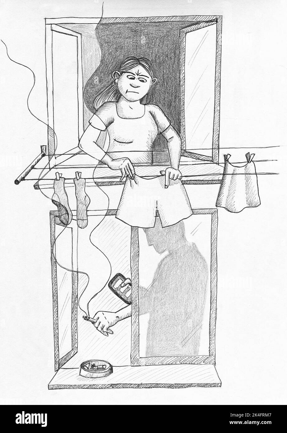 Tendiendo la ropa hi-res stock photography and images - Alamy