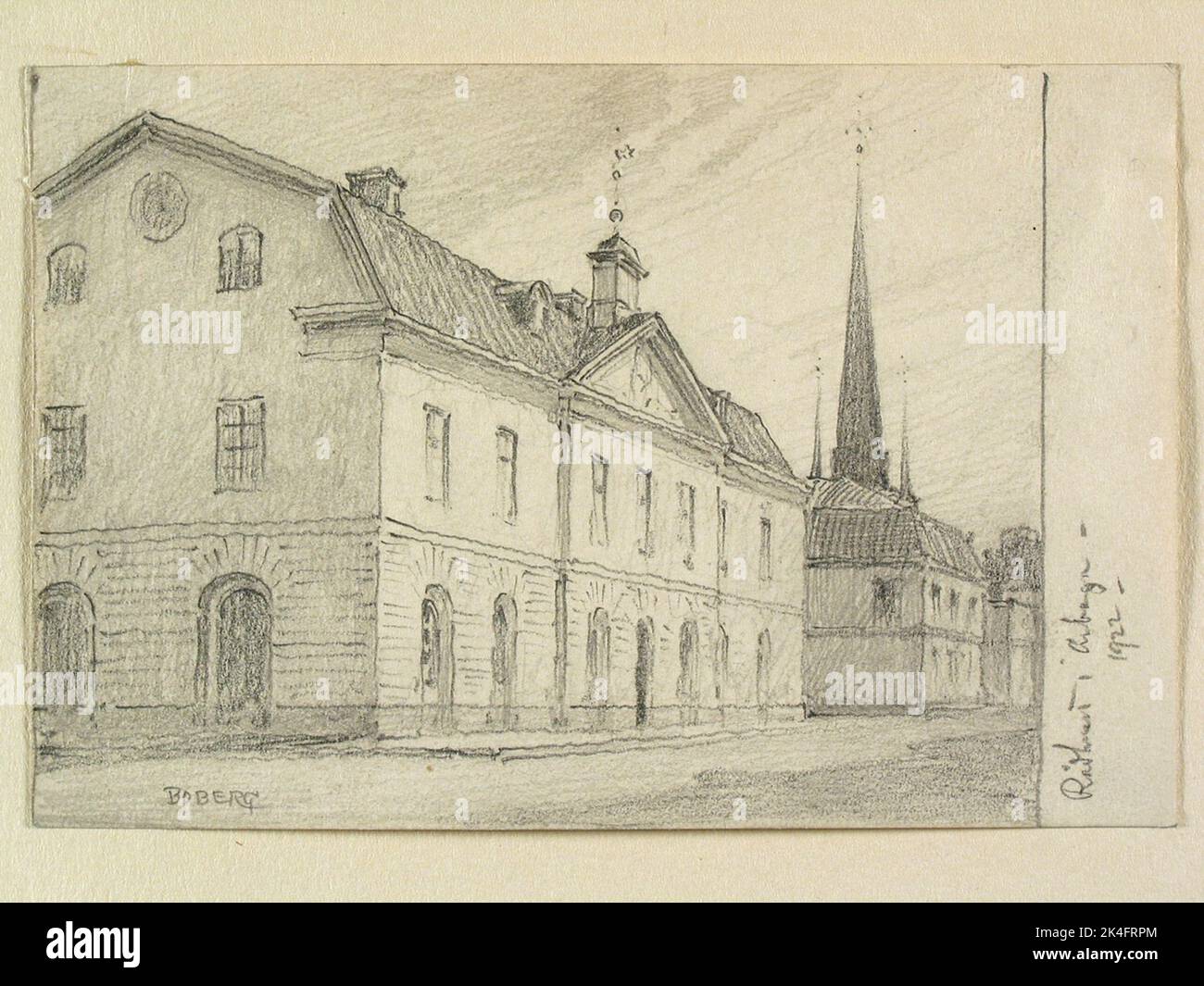 Drawing by Ferdinand Boberg. Arboga, City Hall Nordic Stock Photo - Alamy