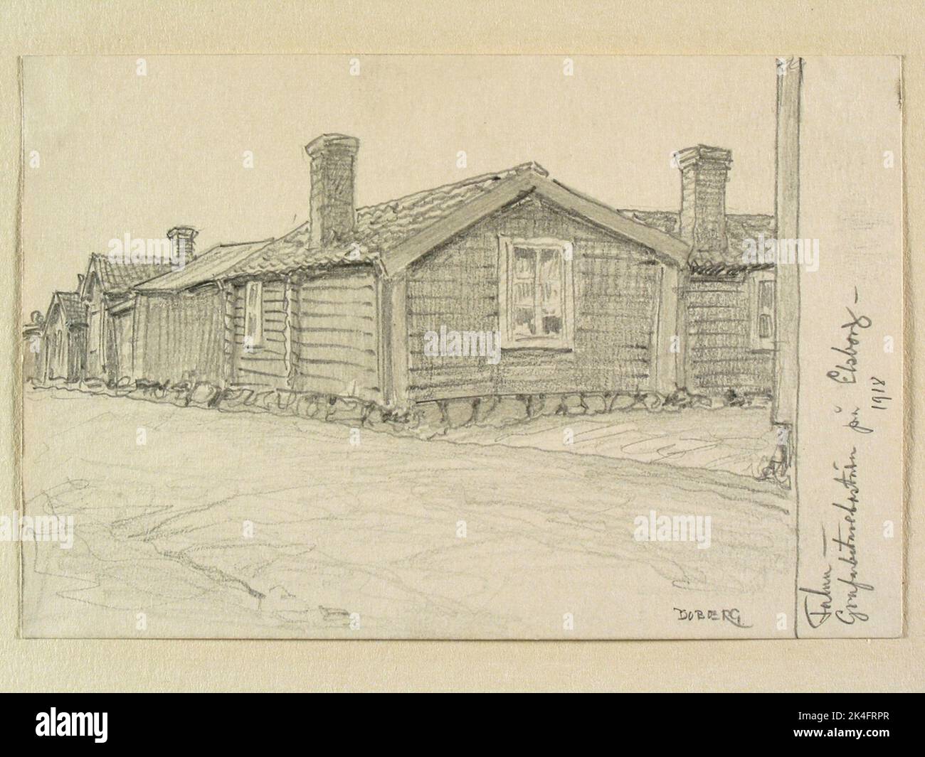 Drawing by Ferdinand Boberg. Falun, Elsborg Nordic Stock Photo - Alamy