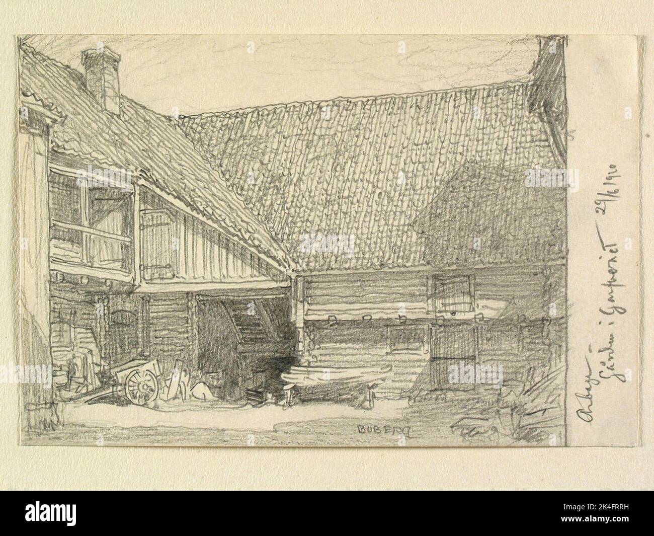 Drawing by Ferdinand Boberg. Arboga, tannery Nordic Stock Photo - Alamy