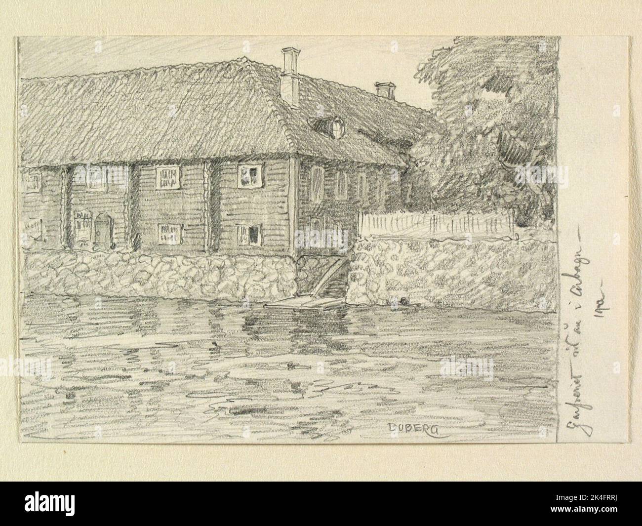 Drawing by Ferdinand Boberg. Arboga, tannery Nordic Stock Photo - Alamy