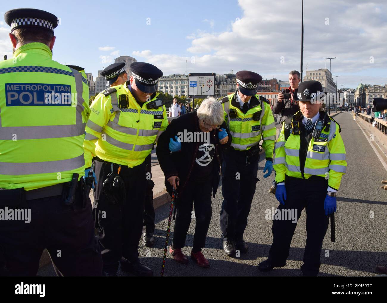 London, UK. 2nd October 2022. Police arrest 80-year-old climate ...