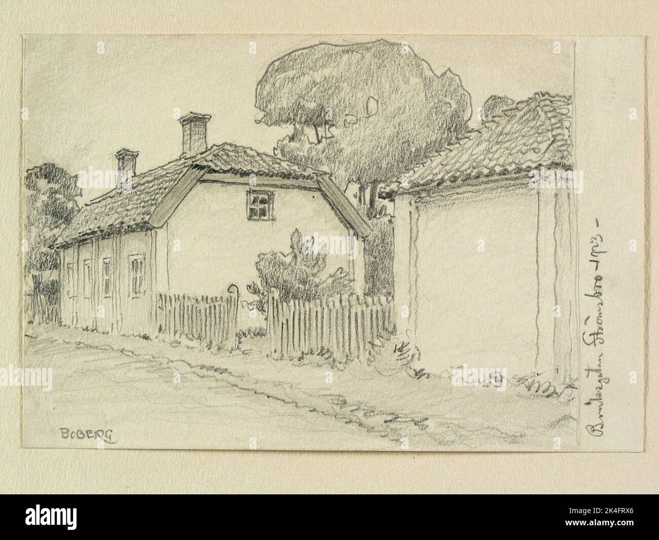 Drawing by Ferdinand Boberg. Gästrikland, Gävle, Strömsbro Nordic Stock ...