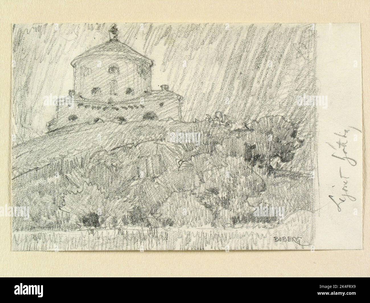 Drawing by Ferdinand Boberg. Gothenburg, Skansen Lionet Nordic Stock ...