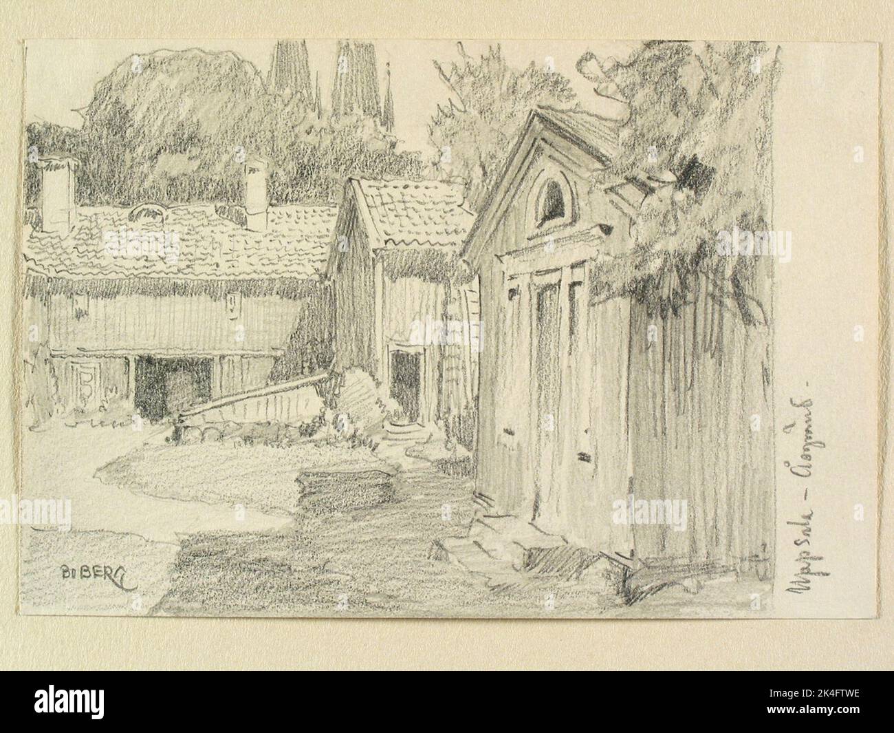 Drawing by Ferdinand Boberg. Uppsala, Åsgränd Nordic Stock Photo - Alamy