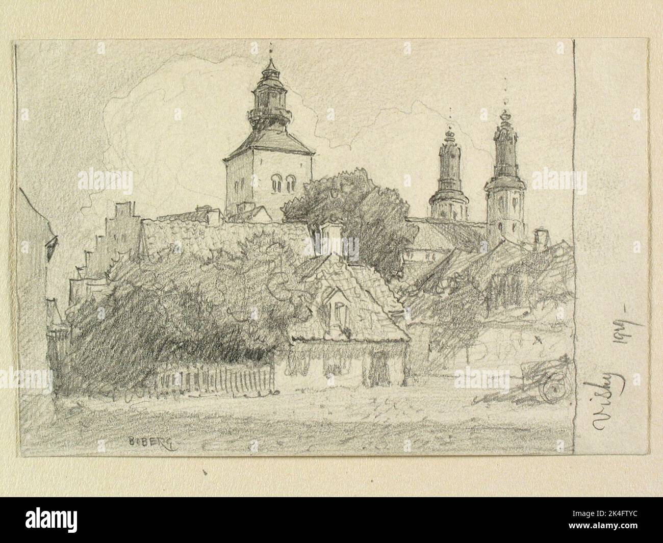 Drawing by Ferdinand Boberg. Visby Nordic Stock Photo - Alamy