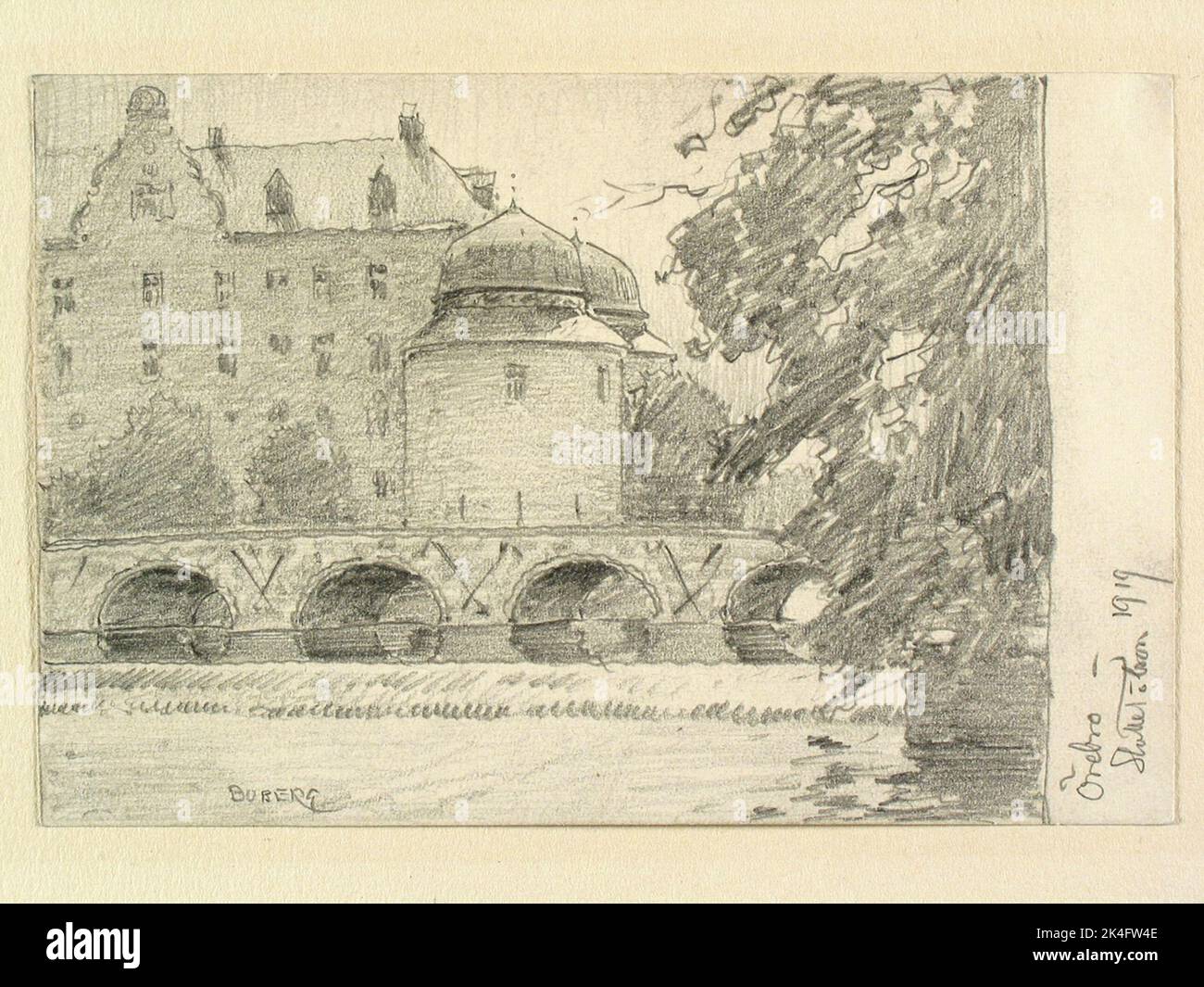 Drawing by Ferdinand Boberg. Örebro, Castle Nordic Stock Photo - Alamy