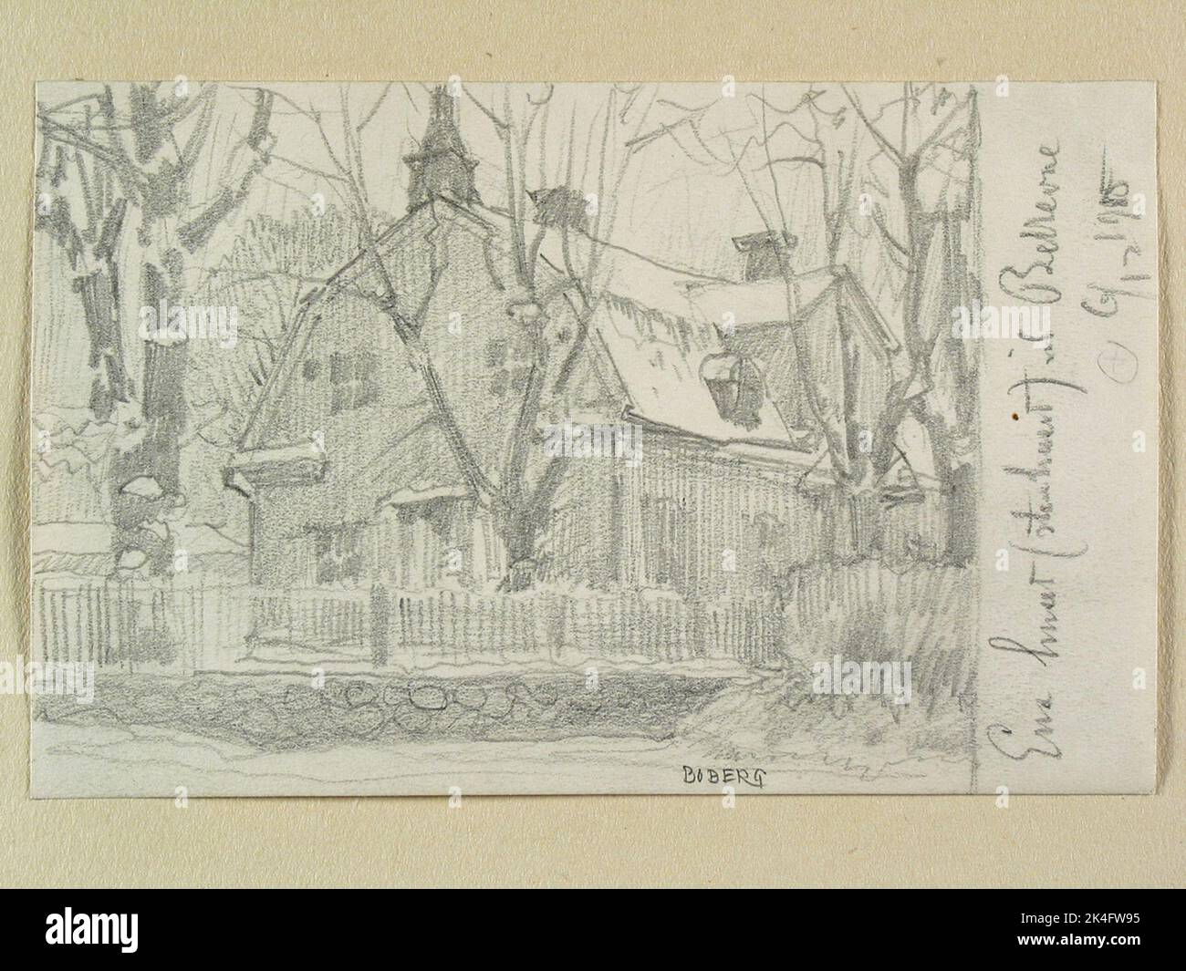 Drawing by Ferdinand Boberg. Stockholm, Norrmalm, kv. Kråkvilan 24 ...
