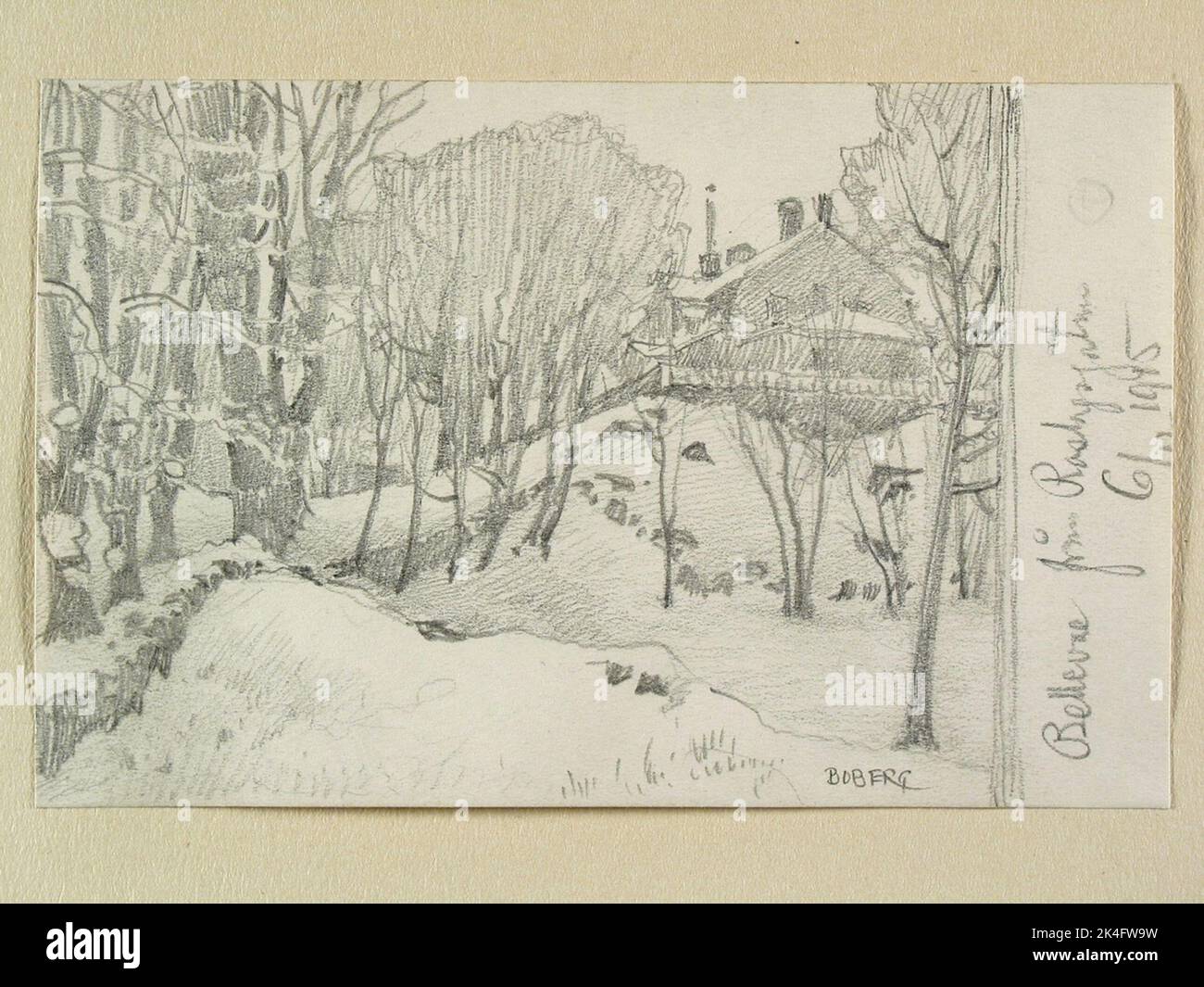 Drawing by Ferdinand Boberg. Stockholm, Norrmalm, kv. Kråkvilan 24 ...