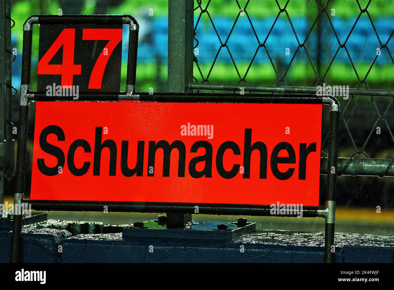 Singapore, Singapore. 02nd Oct, 2022. Pit board for Mick Schumacher ...