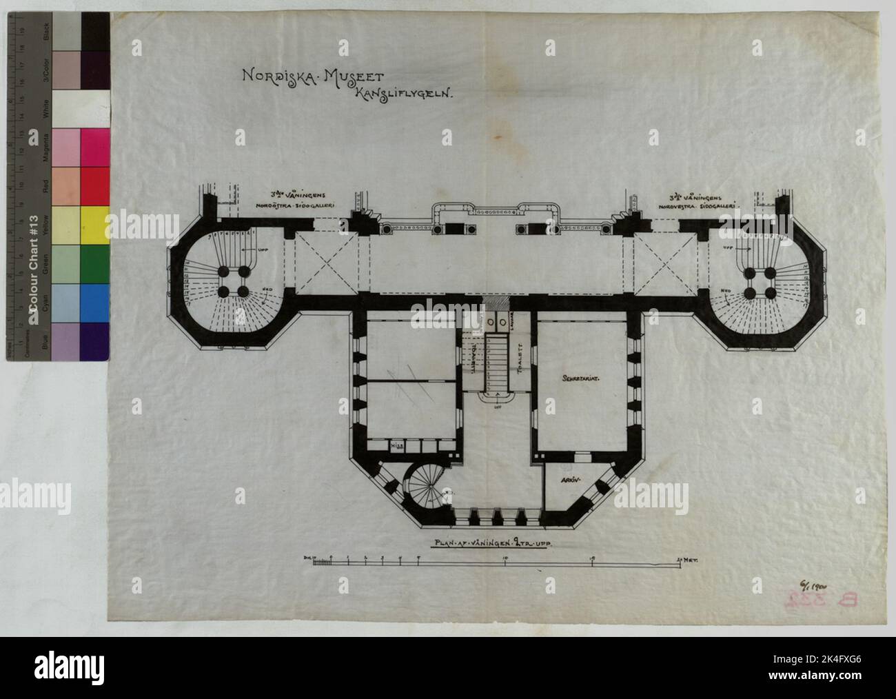 Drawing on weave over the main building of the Nordic Museum. The ...