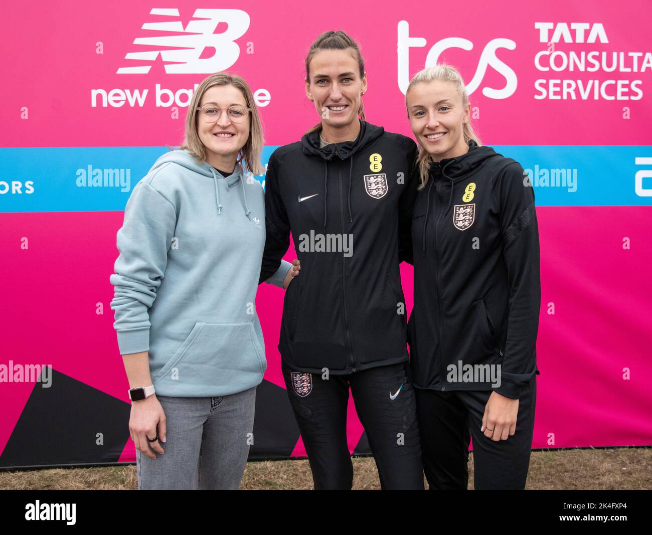 London, UK. 02nd Oct, 2022. Ellen White, Jill Scott and Leah Williamson ...