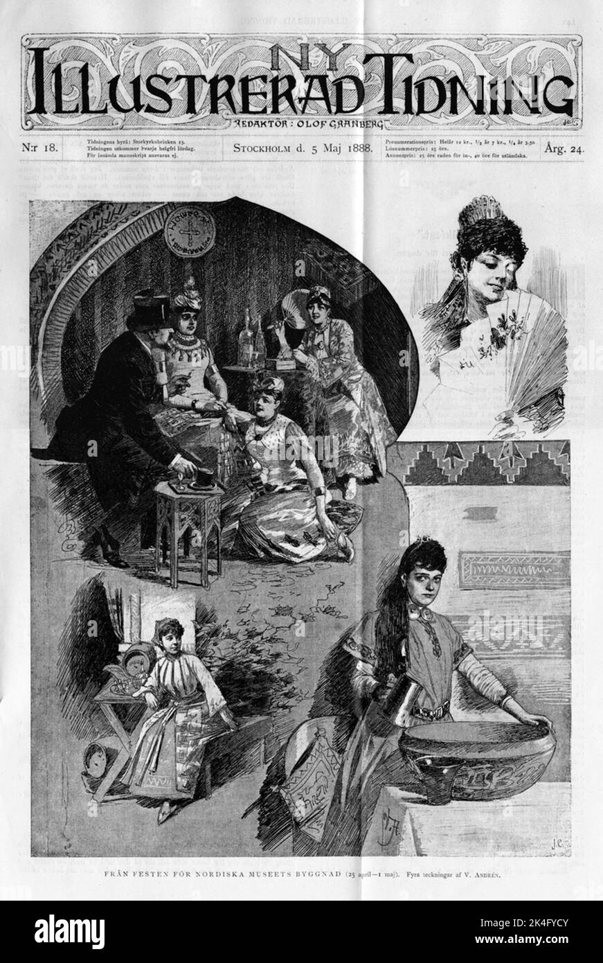 Cover for new illustrated newspaper, 5 May 1888. "From the party for ...