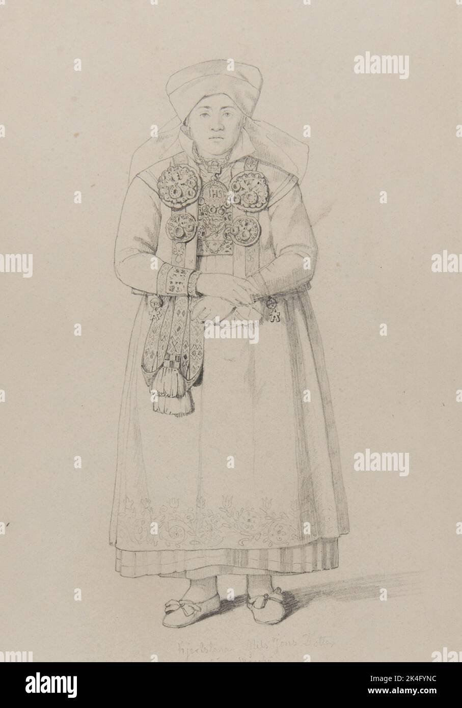 Kjerstina Mil's Jon's daughter from Skåroby Ljunits herd. Pencil ...