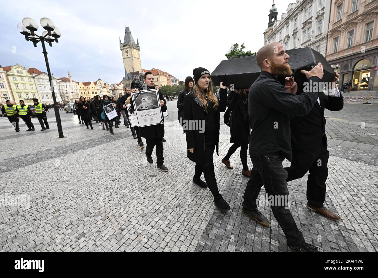 Prague, Czech Republic. 02nd Oct, 2022. A funeral procession passed ...