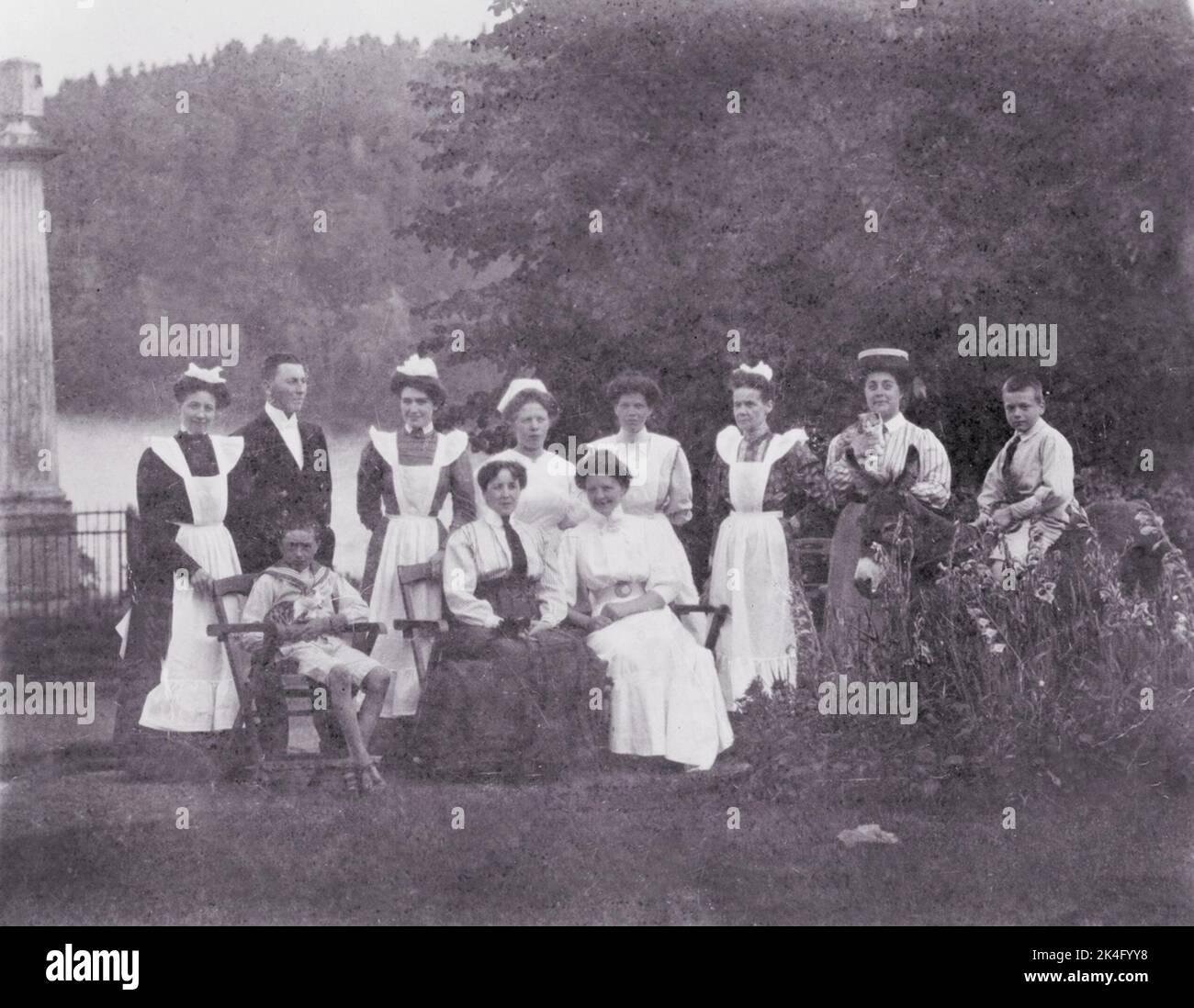 The staff at Tyresö Castle has gathered in the castle park together ...
