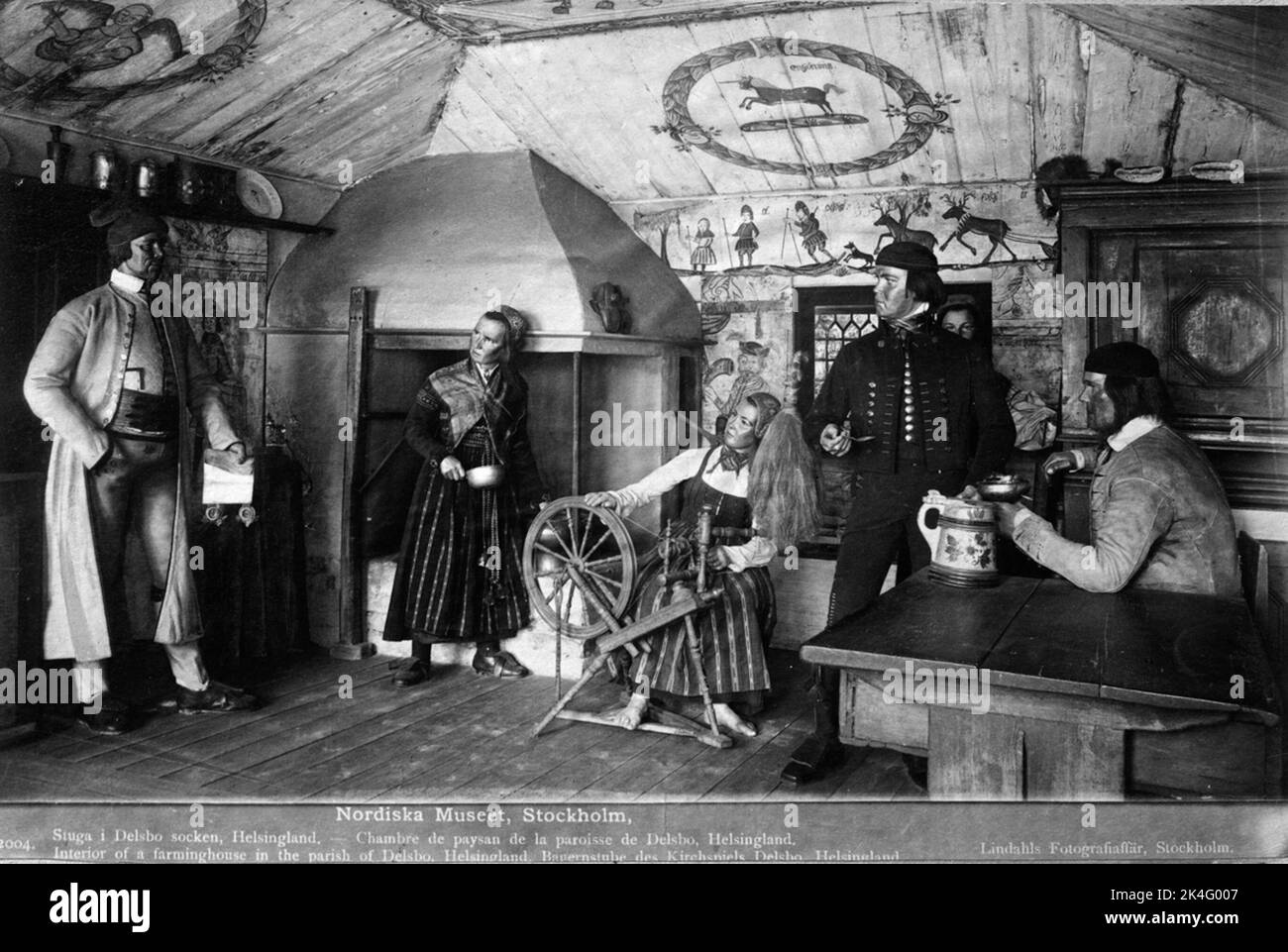 Cottage interior from Delsbo, Hälsingland. Exhibition group with ...