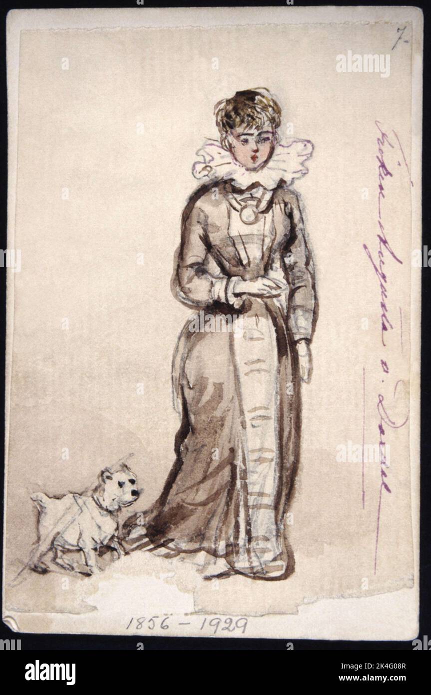 Miss Augusta von Dardel. "Watercolor by Fritz von Dardel Nordic Stock ...
