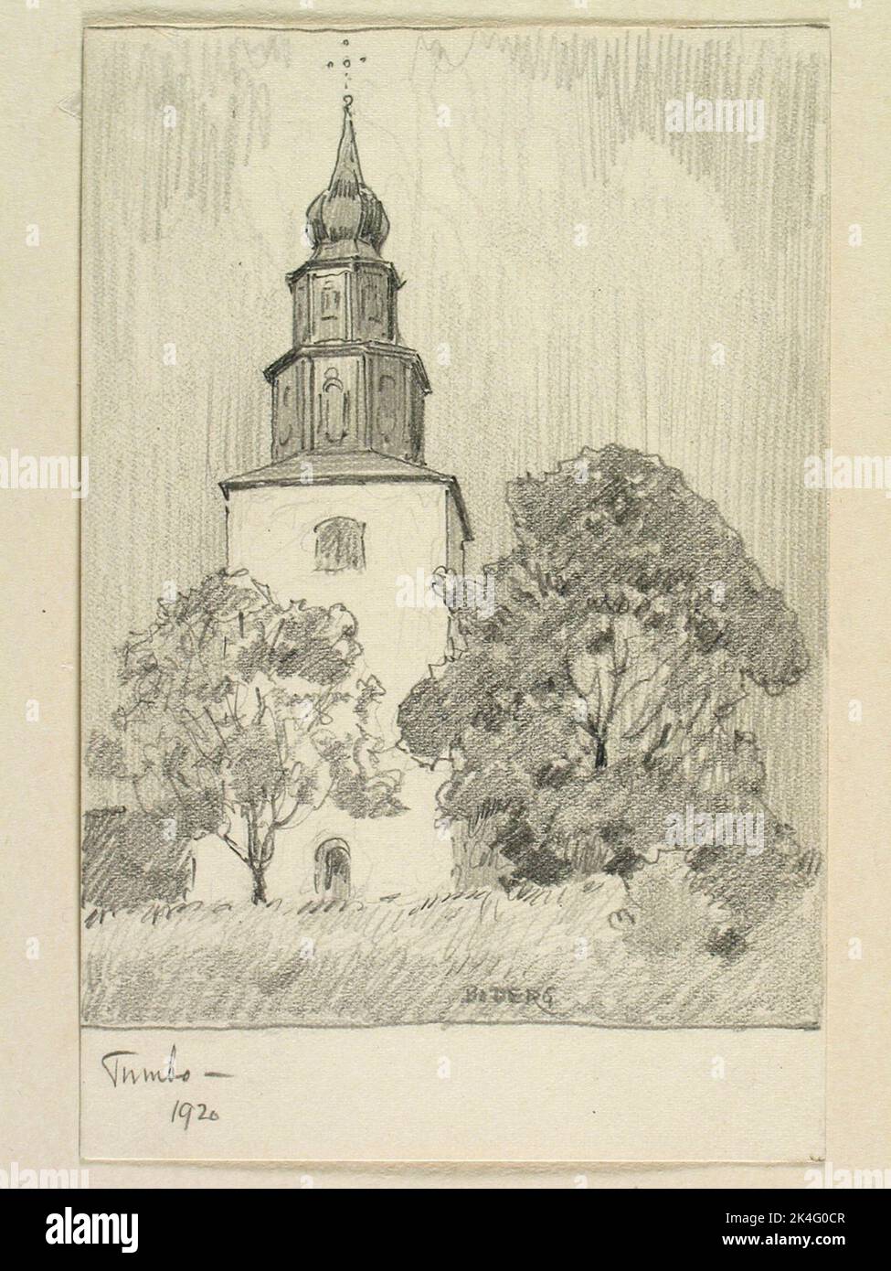 Drawing by Ferdinand Boberg. Södermanland, Vesterrekarne hd., Tumbo K ...