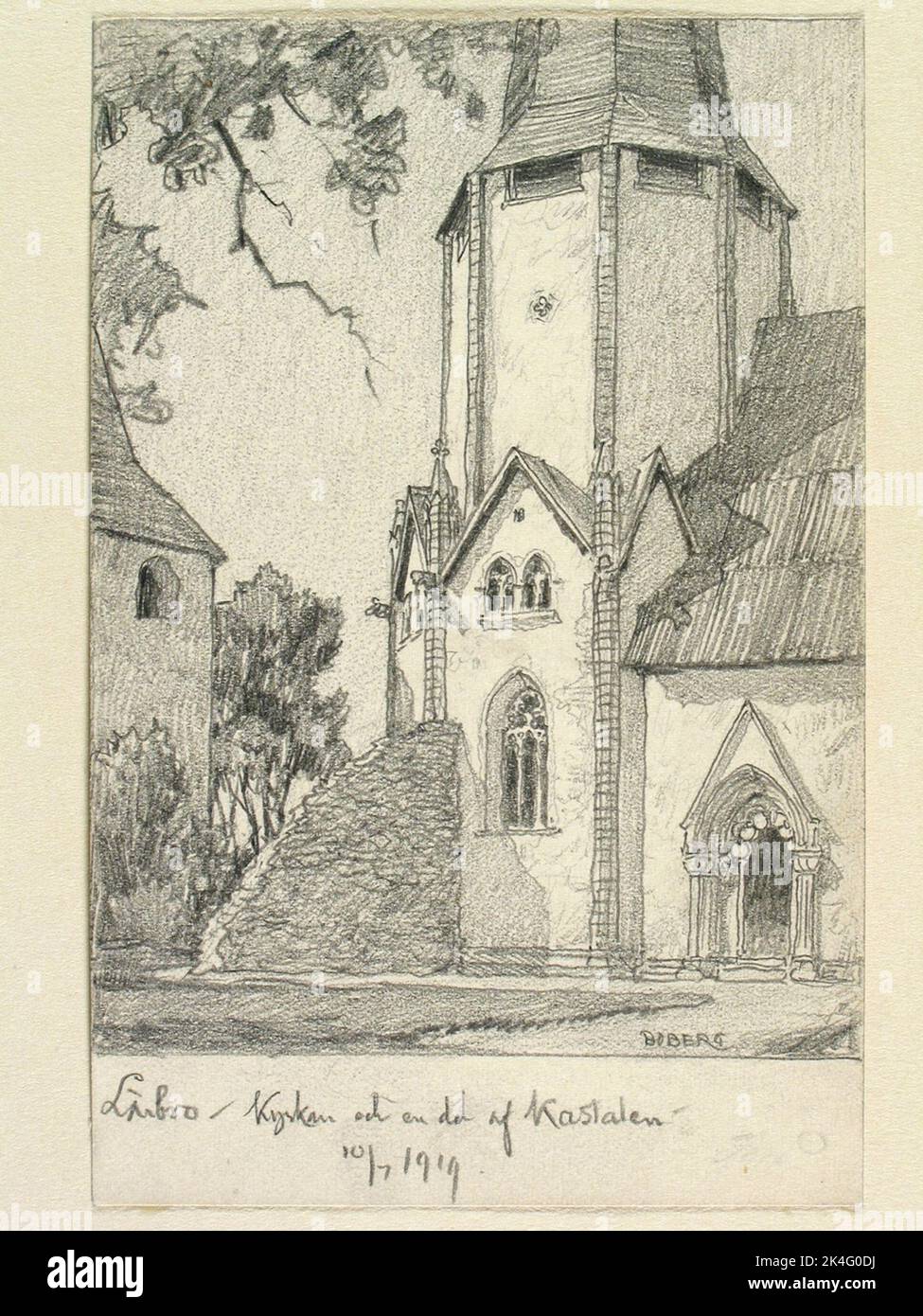 Drawing by Ferdinand Boberg. Gotland, Lärbro K: a Nordic Stock Photo ...