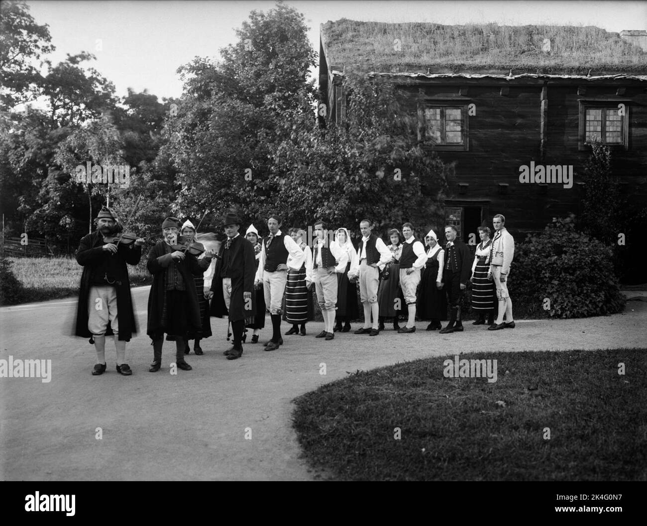 Skansen's folk dance and gamers in 1919. Nordic Stock Photo - Alamy