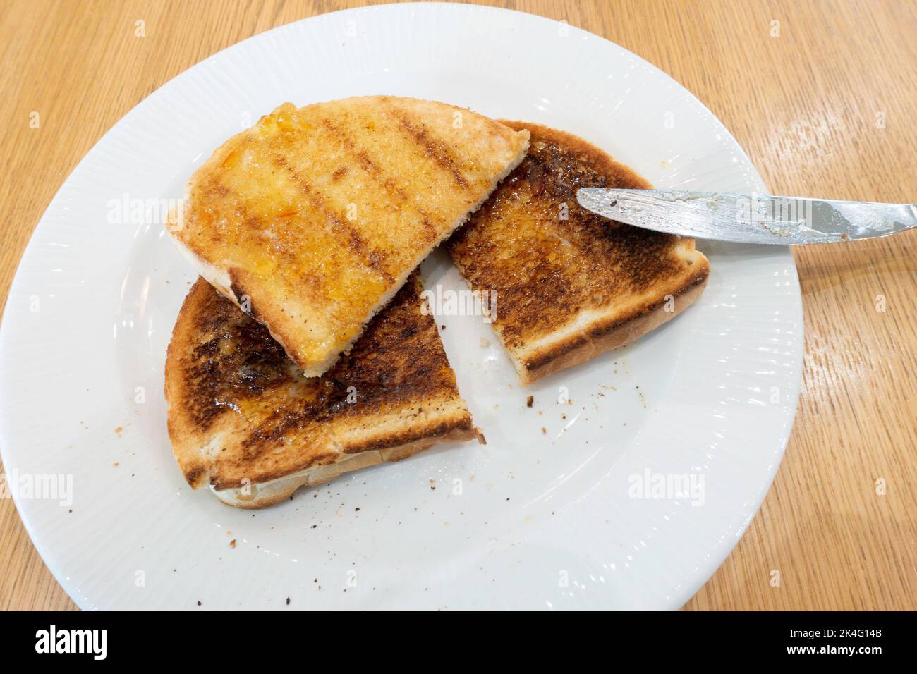 Buttered white bread toast a morning snack at Kirkleathan Walled Garden ...