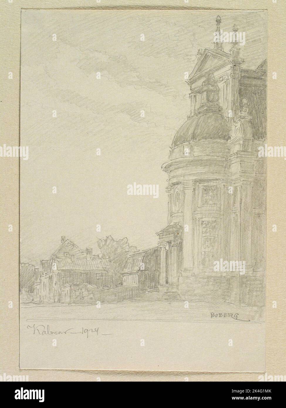 Drawing by Ferdinand Boberg. Kalmar, Cathedral Nordic Stock Photo - Alamy