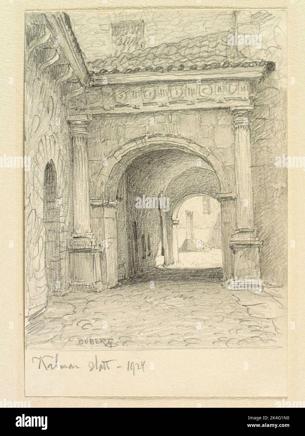 Drawing by Ferdinand Boberg. Kalmar, Kalmar Castle Nordic Stock Photo ...