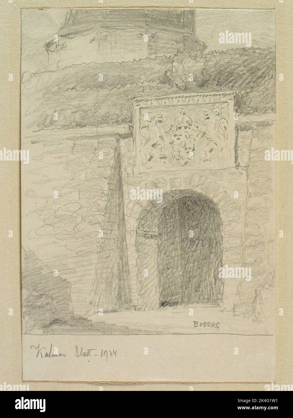 Drawing by Ferdinand Boberg. Kalmar, Kalmar Castle Nordic Stock Photo ...