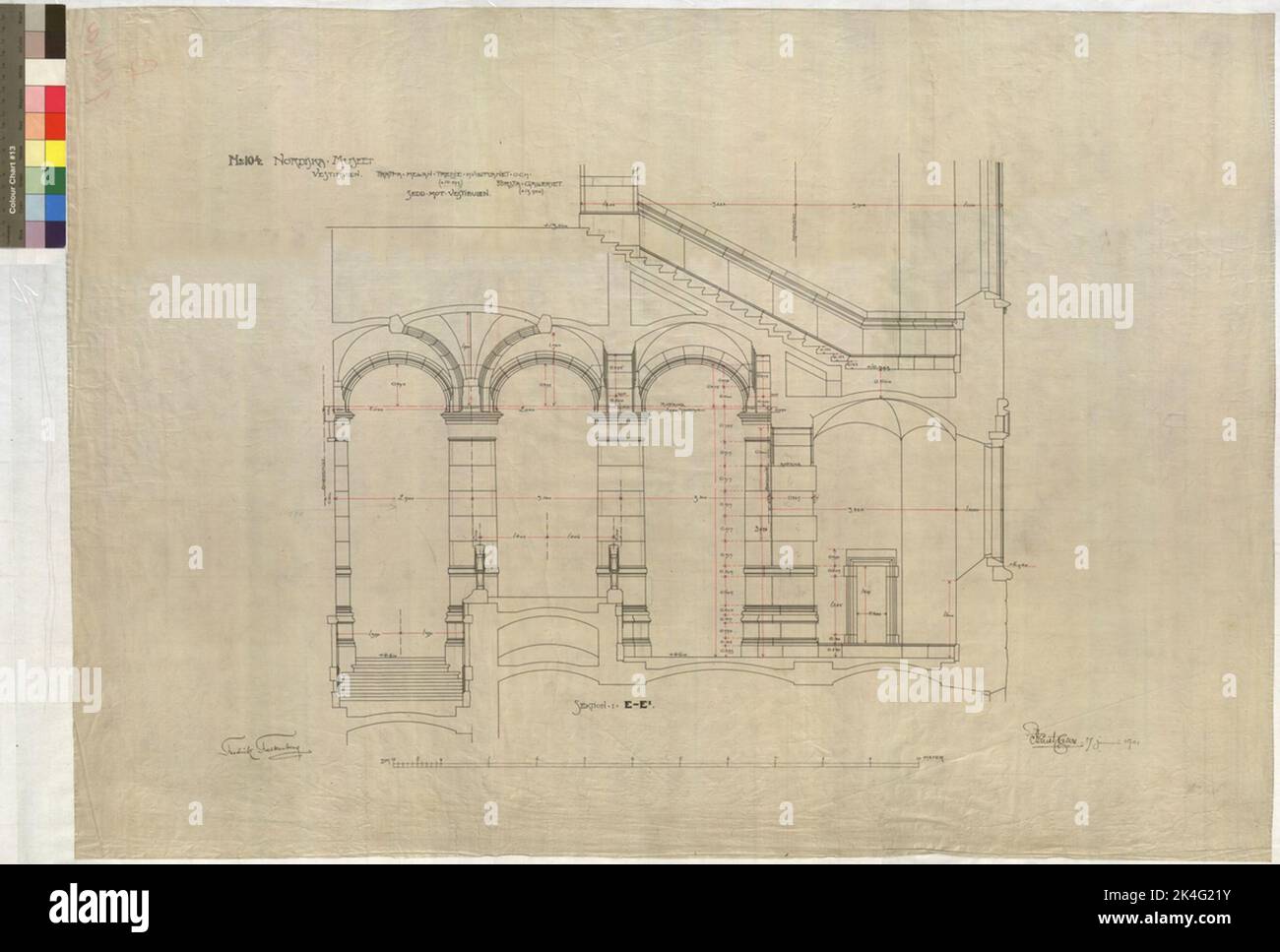 Drawing on weave over the main building of the Nordic Museum ...