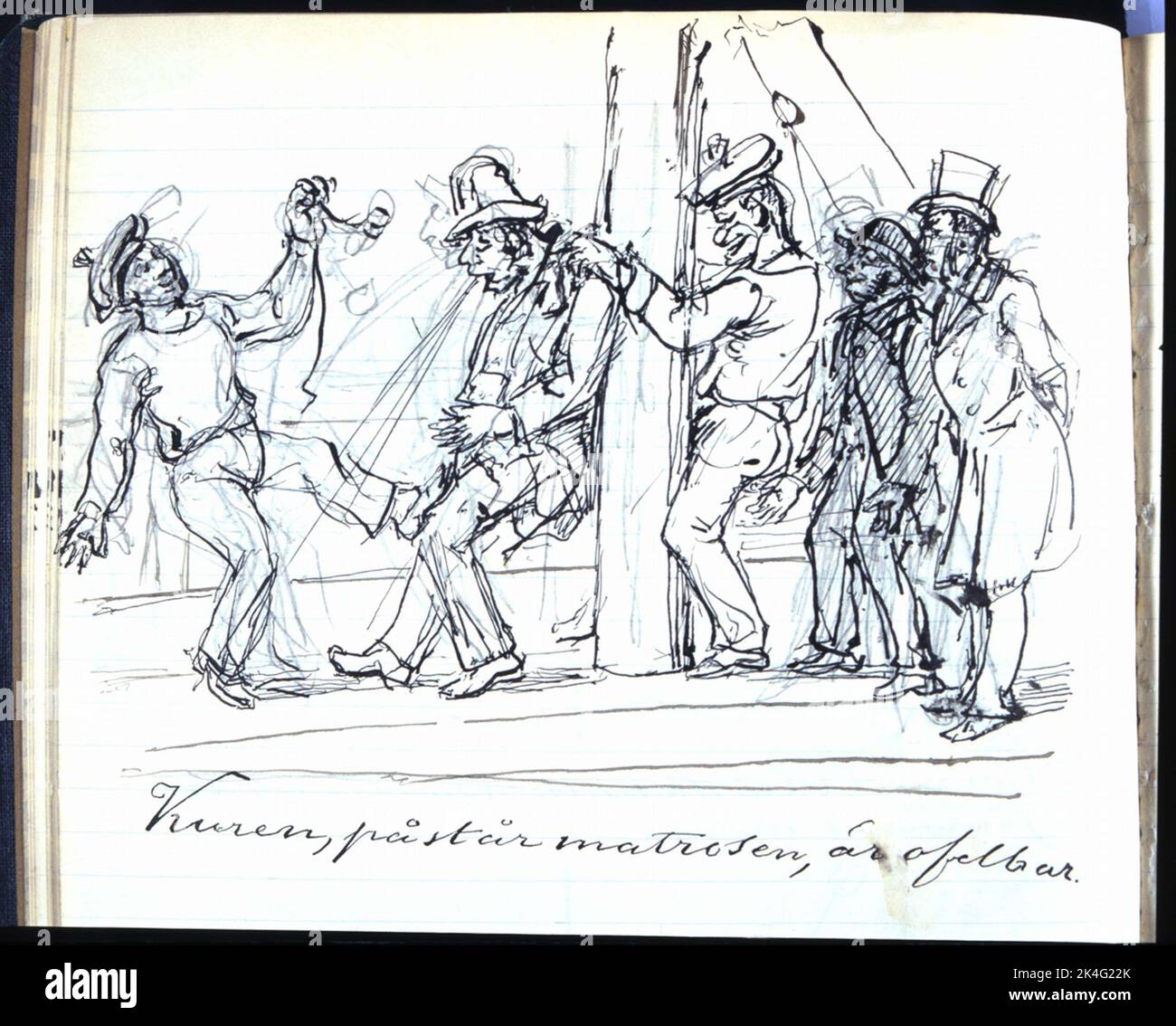 Seasickness. "The cure, claims the sailor, is infallible". Trans draw ...