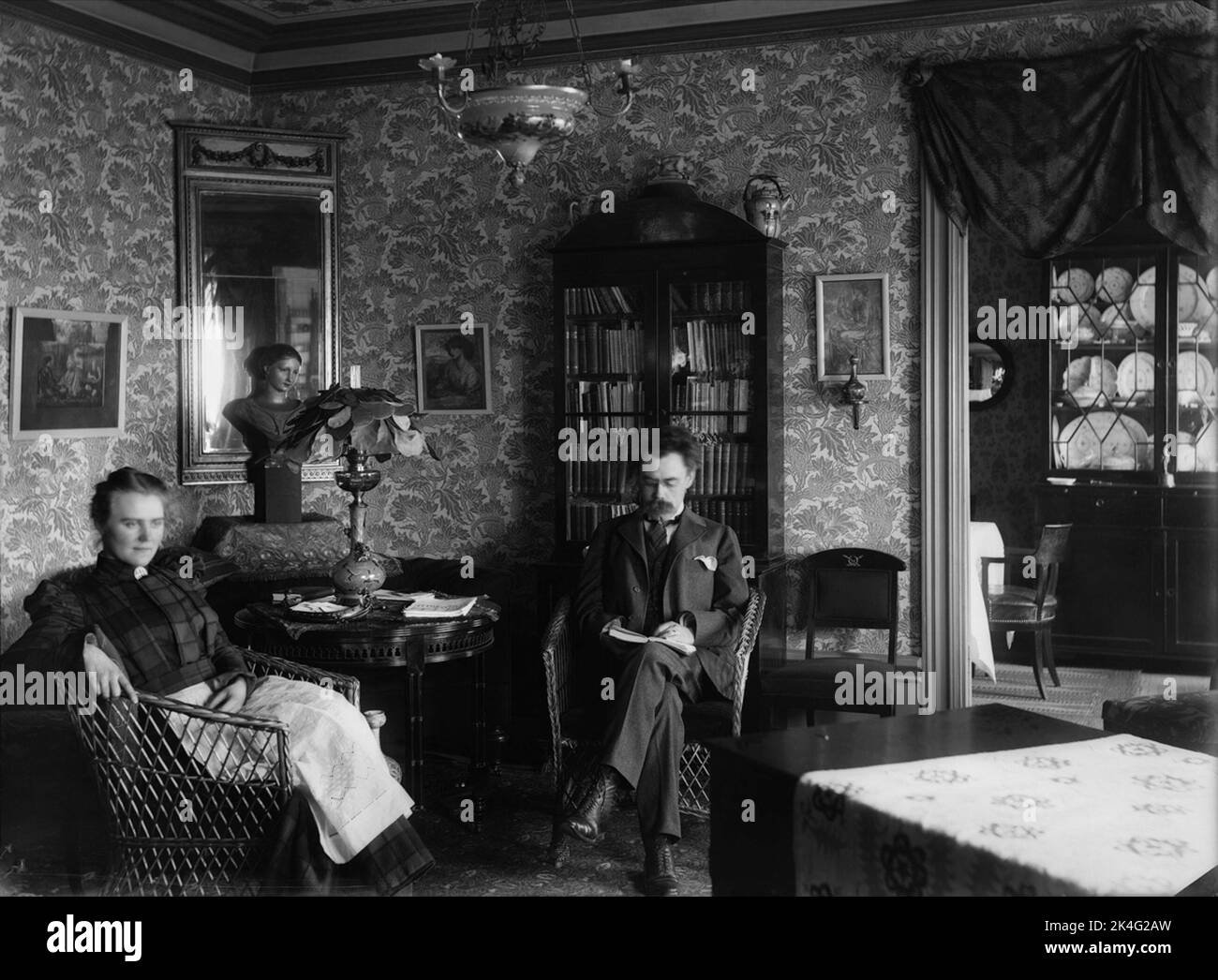 Erik Folcker with wife Gerda in his home. Katarina Högbergsgata 12 ...
