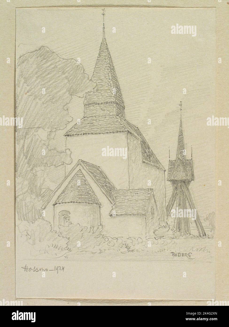 Drawing by Ferdinand Boberg. Småland, S. Möre hd., Hossmo K: a Nordic ...