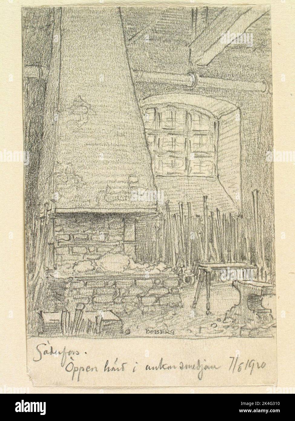 Drawing by Ferdinand Boberg. Uppland, Örbyhus hd., Söderfors sn ...
