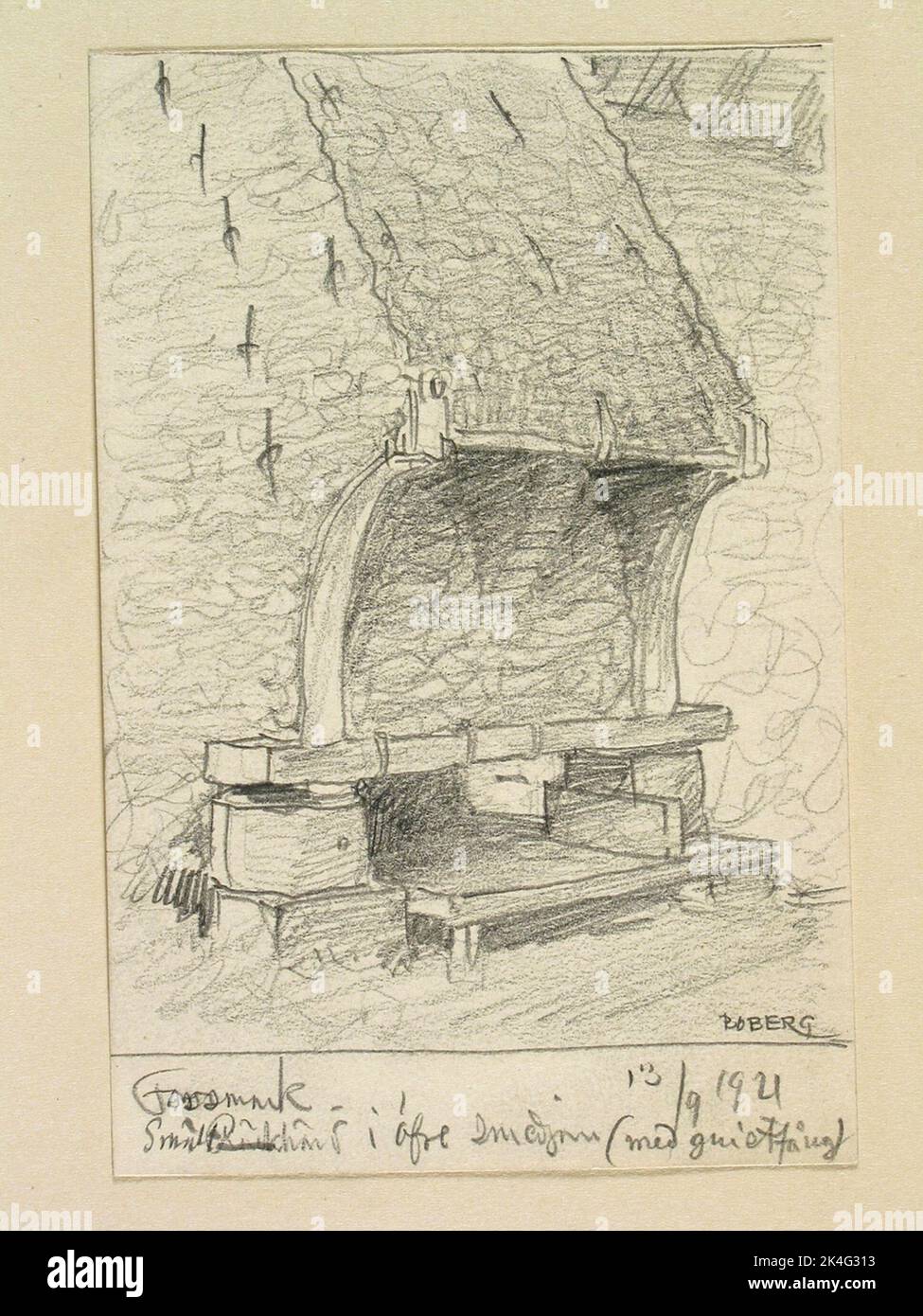 Drawing by Ferdinand Boberg. Uppland, Frösåkers hd., Forsmarks sn ...