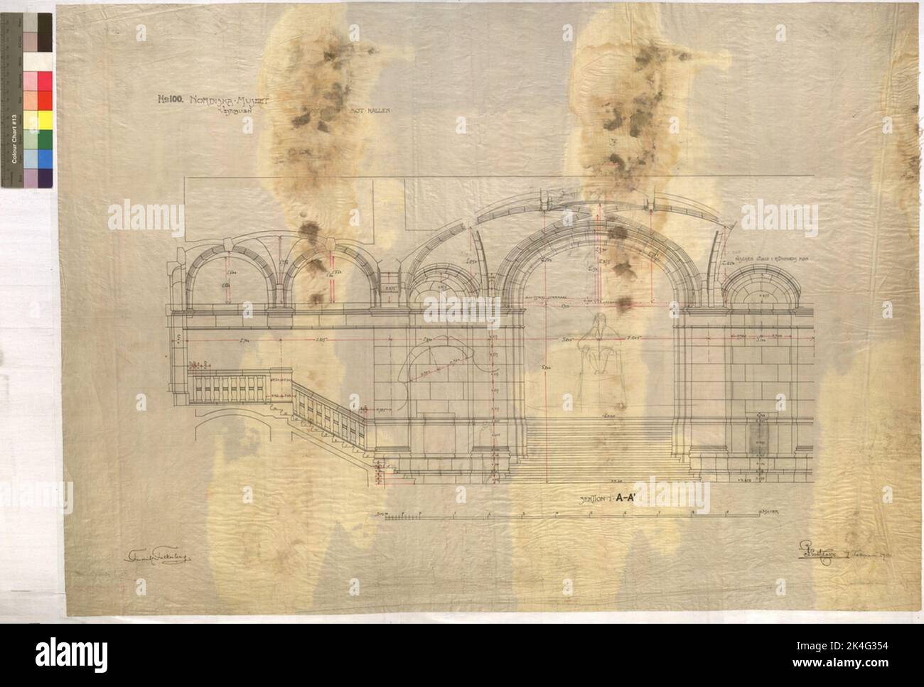 Drawing on weave over the main building of the Nordic Museum ...