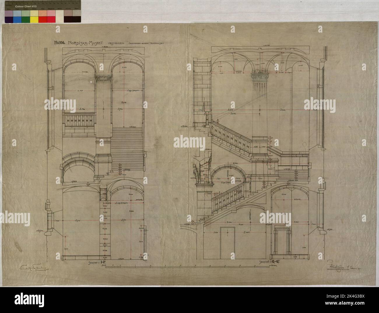 Drawing on weave over the main building of the Nordic Museum ...