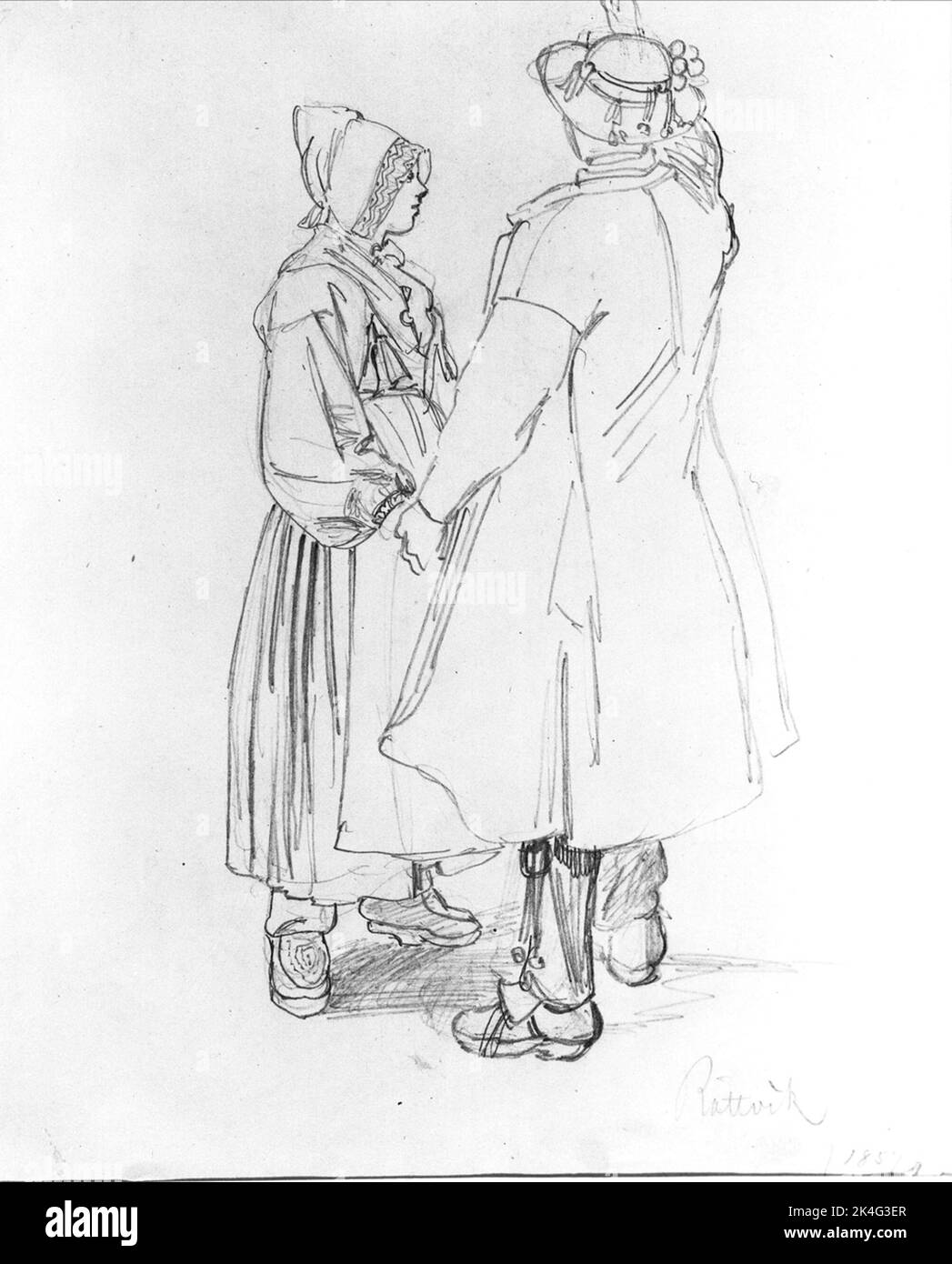 Drawing historic costume Black and White Stock Photos & Images - Alamy