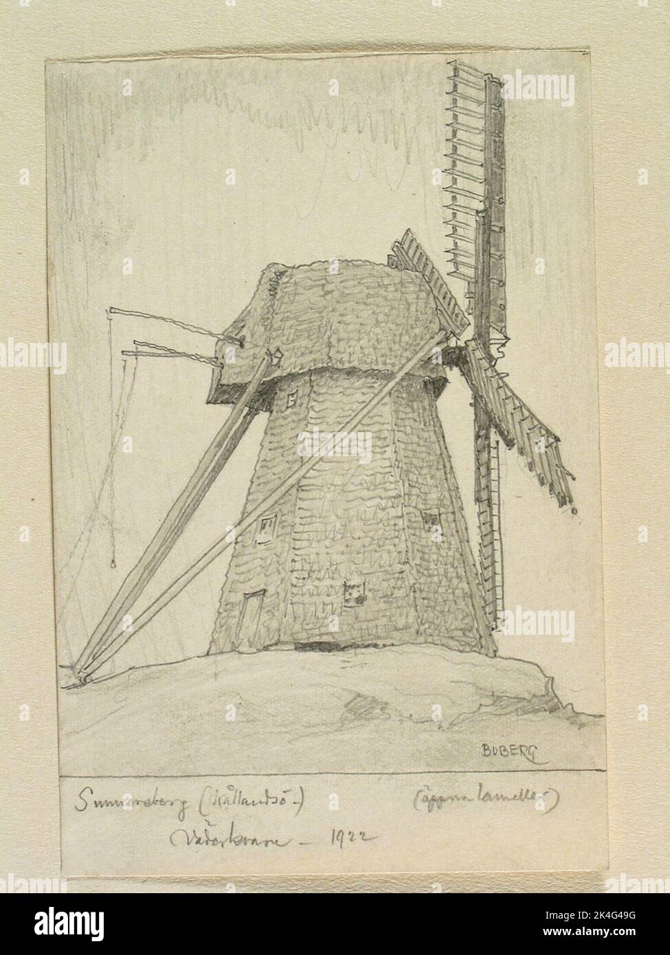 Västergötland, Kållands hd., Sunnebergs sn., Kållandsö. Windmill with ...