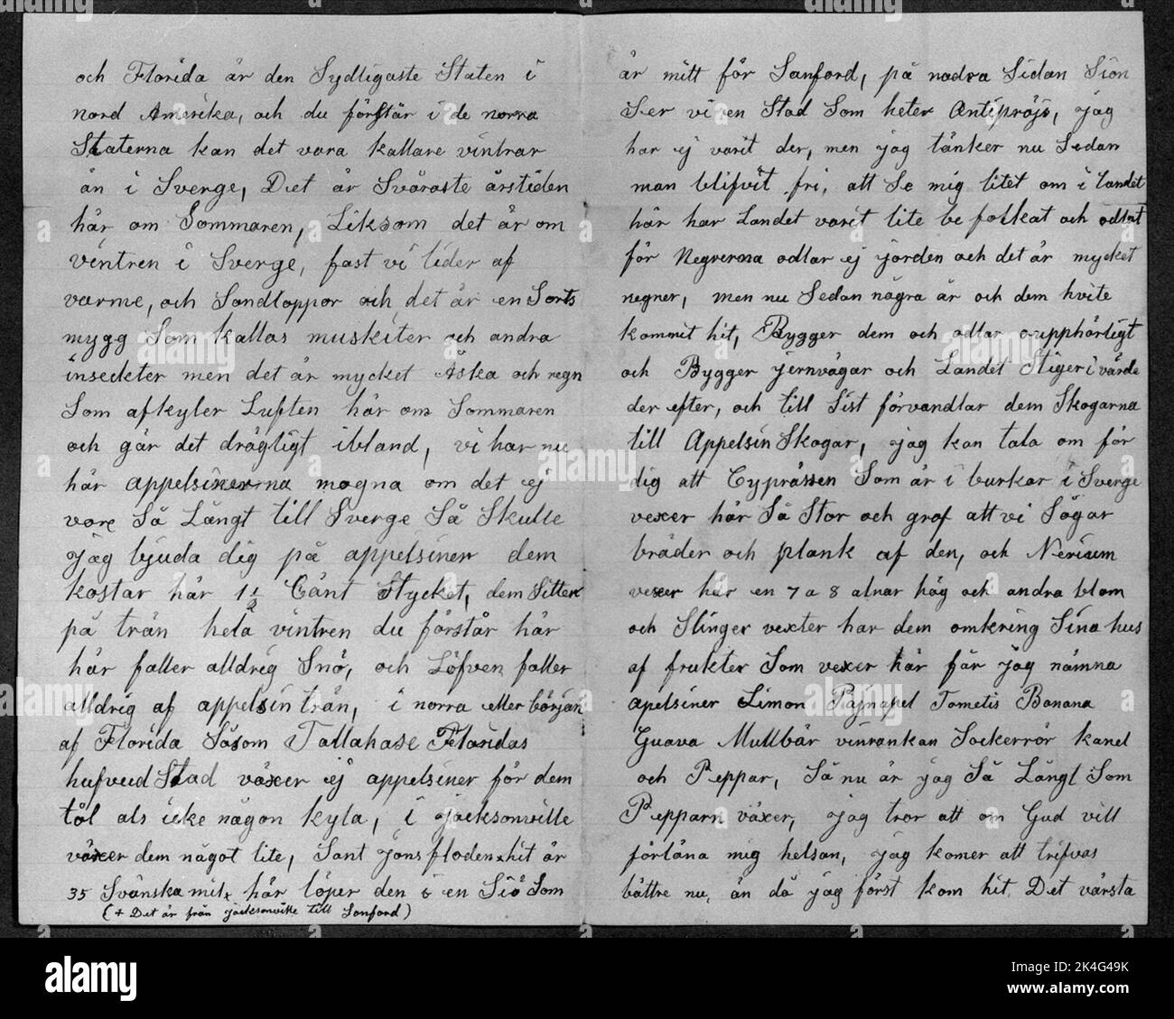 Emigration. Letter home to Sweden, 1892. Nordic Stock Photo - Alamy