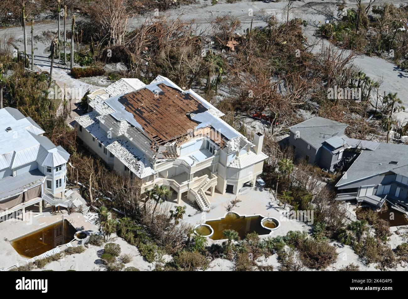 Sanibel Island, United States. 01st Oct, 2022. Aerial views of the ...
