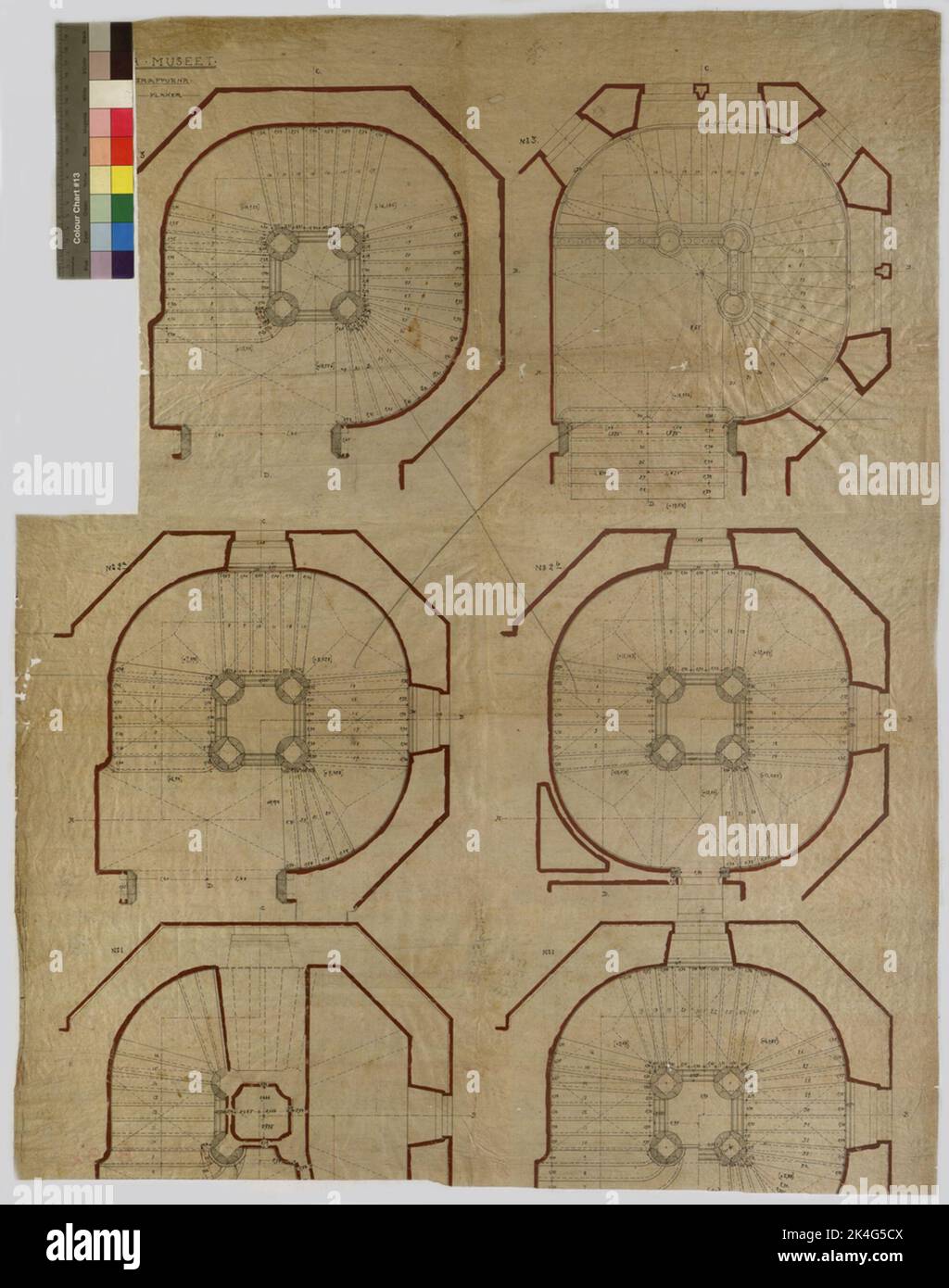 Drawing on weave over the main building of the Nordic Museum. Drawing ...