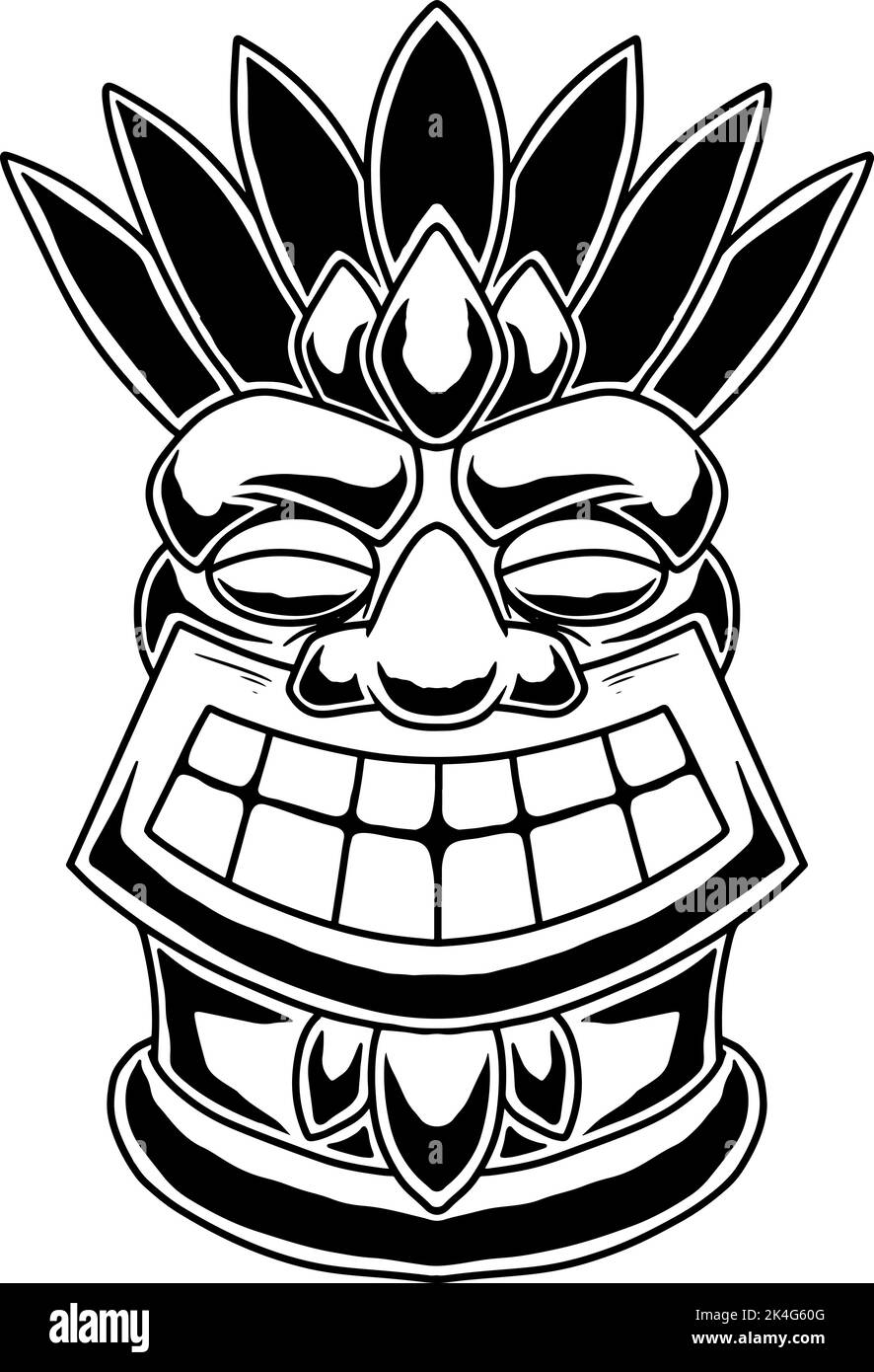 Tiki wood statue in Stock Vector Images - Alamy