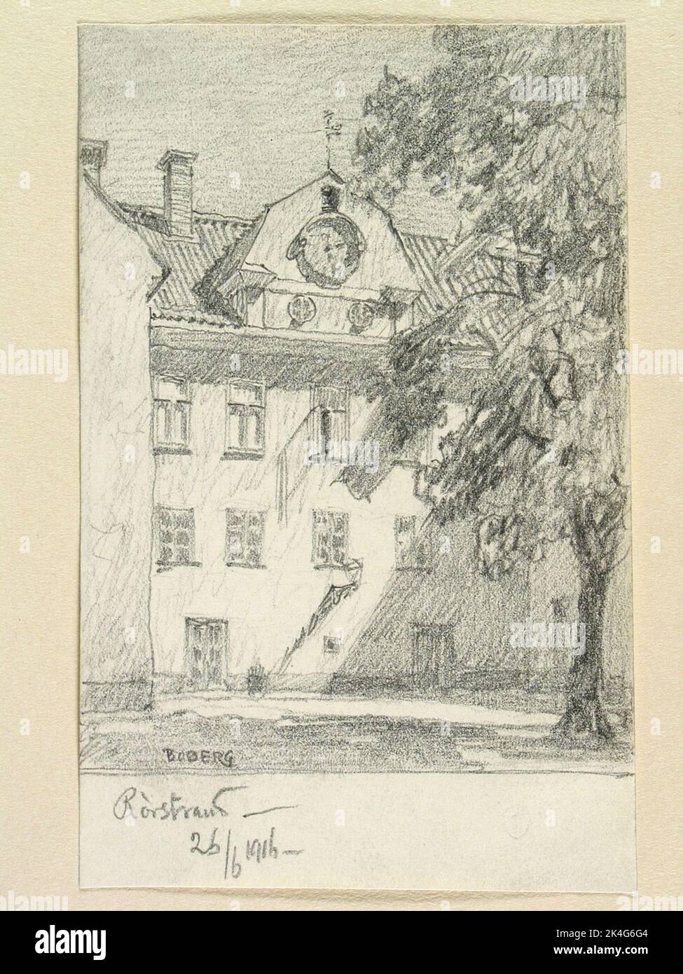 Drawing by Ferdinand Boberg. Stockholm, Norrmalm, kv. Porcelain Mill ...