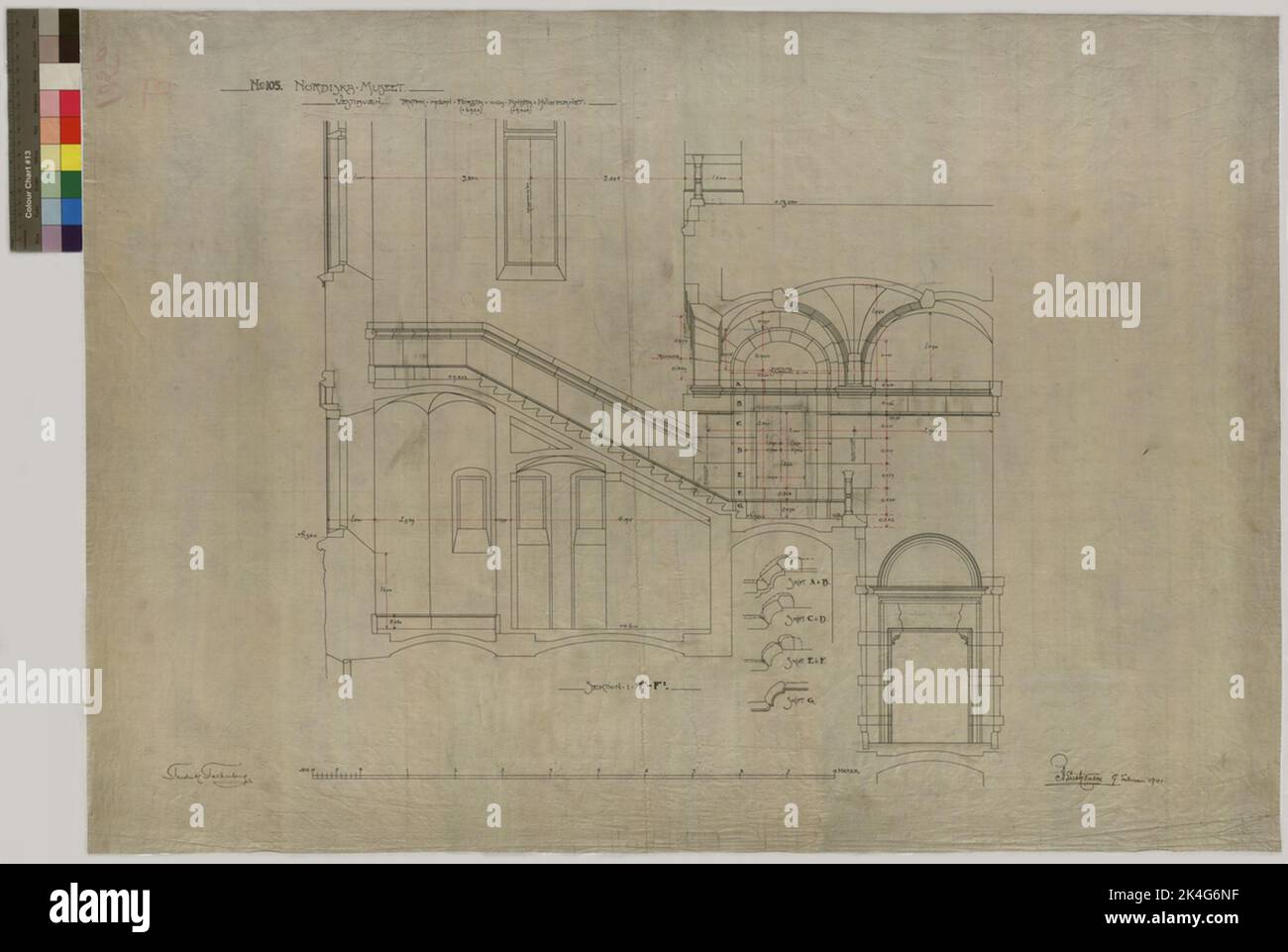 Drawing on weave over the main building of the Nordic Museum ...